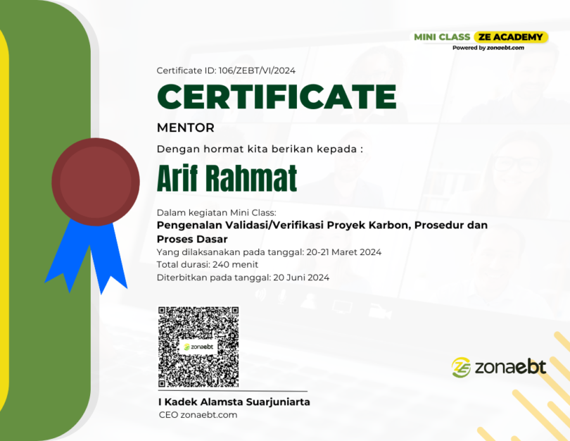 Sertifikat Arif Rahmat - zonaebt.com