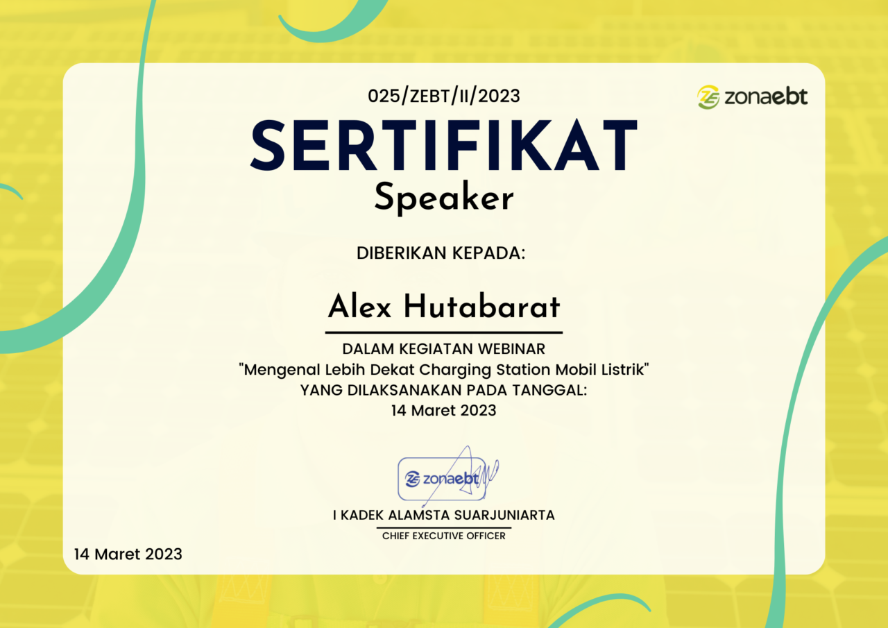 Sertifikat Alex Hutabarat - zonaebt.com