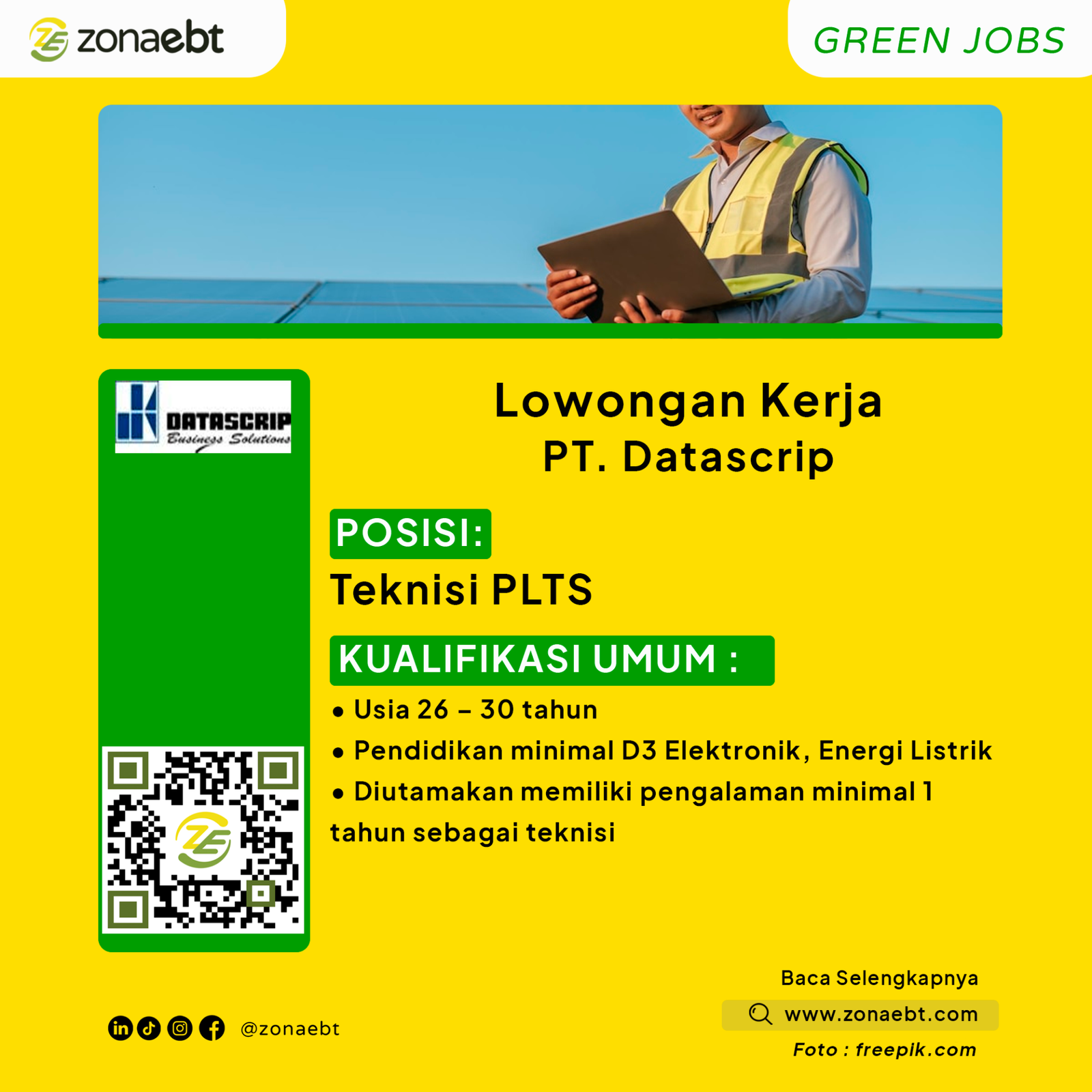 Teknisi PLTS zonaebt.com